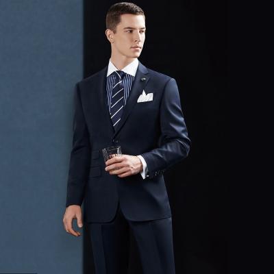 Cina 2022 Custom Design Textured Mens Business Suit Blazer Jacket con Navy per l'autunno in vendita