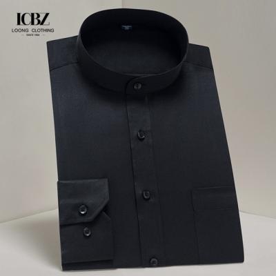 Cina T-shirt da lavoro da uomo in bianco e nero con colletto a piedi in vendita