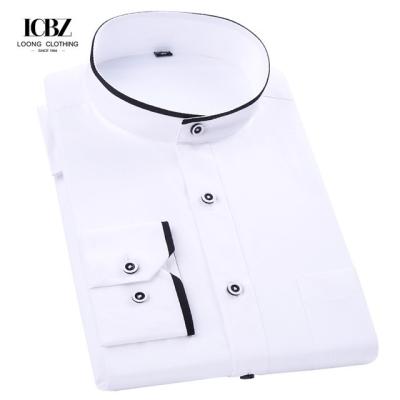 Cina T-shirt da lavoro da uomo in bianco e nero con colletto a piedi in vendita