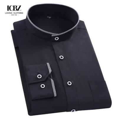 Cina T-shirt da lavoro da uomo in bianco e nero con colletto a piedi in vendita