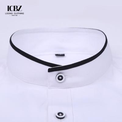 Cina T-shirt da lavoro da uomo in bianco e nero con colletto a piedi in vendita