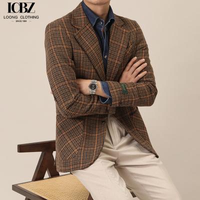 Cina Moda Invernale Autunno Finitura Disegno su misura Tweed Giacca a piastre Maschile Metodo di tessitura tessuto in vendita