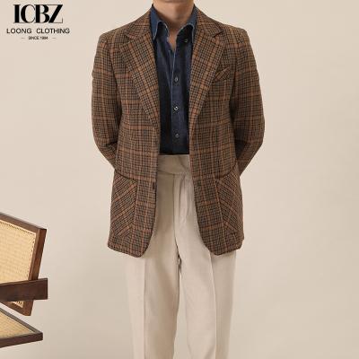 Cina Moda Invernale Autunno Finitura Disegno su misura Tweed Giacca a piastre Maschile Metodo di tessitura tessuto in vendita
