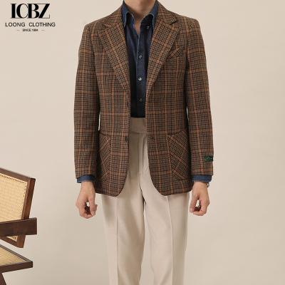 Cina Moda Invernale Autunno Finitura Disegno su misura Tweed Giacca a piastre Maschile Metodo di tessitura tessuto in vendita