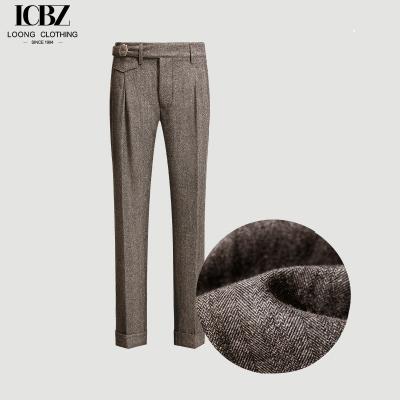 Cina Logo personalizzabile Pantaloni in lana di eringa per uomo in grigio Tweed per lavoro e abbigliamento casual in vendita