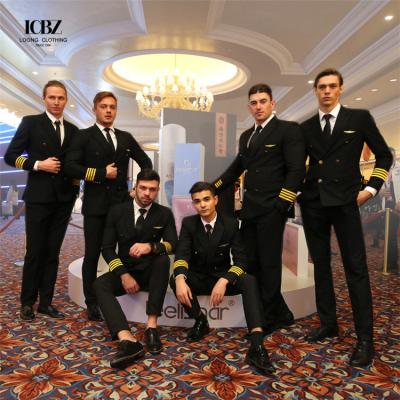 Cina Pantaloni con giacca a doppio petto di tipo uniforme per piloti e hostess in vendita
