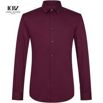 Cina Custom LOGO Camicie a nastri a piatto per uomo in abbigliamento snello Tessuto confortevole e traspirante in vendita