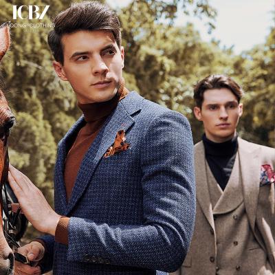 Cina Blue Houndstooth Abito da uomo per lavoro Abito formale casual e abito da sposa in vendita