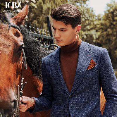 Cina Blue Houndstooth Abito da uomo per lavoro Abito formale casual e abito da sposa in vendita