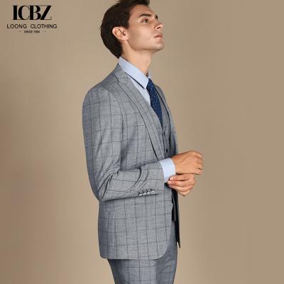 China Grijzige plaid vintage bruidspak voor bruiloft voor mannen Woven weefmethode Te koop
