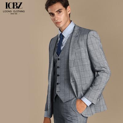 China Grijzige plaid vintage bruidspak voor bruiloft voor mannen Woven weefmethode Te koop