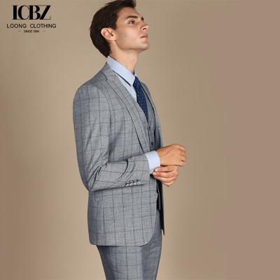 China Grijzige plaid vintage bruidspak voor bruiloft voor mannen Woven weefmethode Te koop