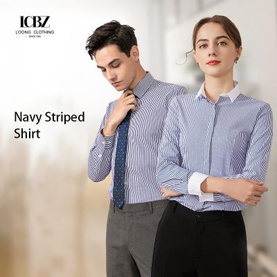 Cina Servizio Ufficiale Marina 100% di cotone Strip bottone giù camicie colore di contrasto personalizzato in vendita