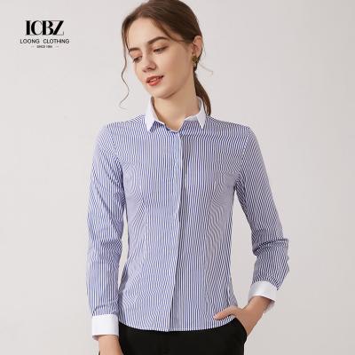 Cina Servizio Ufficiale Marina 100% di cotone Strip bottone giù camicie colore di contrasto personalizzato in vendita