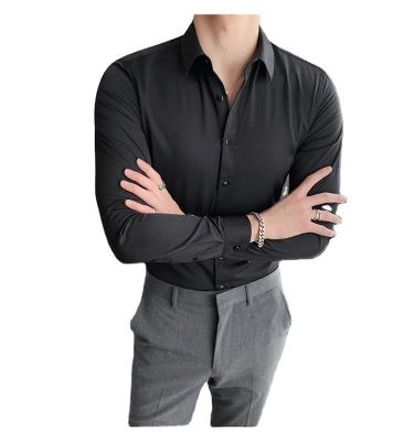 中国 粘着/ポリエステル/スパンデックス 男性用 公式シャツ プロフェッショナル スリムフィット 固い色シャツ 販売のため