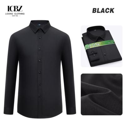 Cina 2023 Camicia da uomo a maniche lunghe Abbigliamento da lavoro non stirante con colore elastico e solido in vendita