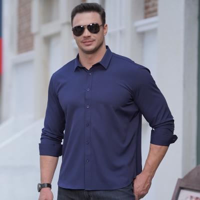 Cina 2022 T-shirt maschile di grandi dimensioni in tessuto di poplin manica lunga stile casual T-shirt di taglia più in vendita