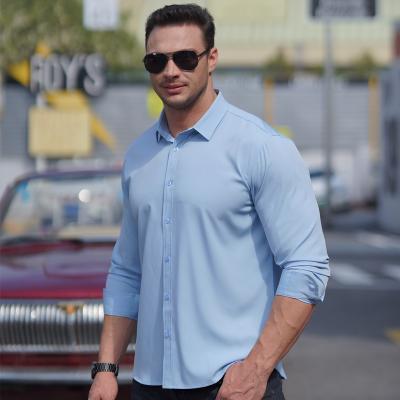 Cina 2022 T-shirt maschile di grandi dimensioni in tessuto di poplin manica lunga stile casual T-shirt di taglia più in vendita