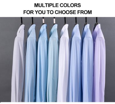 Cina Stampa di logo personalizzata Camicie da lavoro da uomo di cotone Abito da ufficio formale Camicia a quadri in vendita