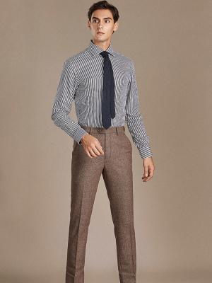 Cina Autunno luce lusso uomo grigio business casual formale camicia di cotone camicia a maniche lunghe in vendita