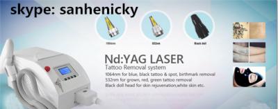 China portable SALON EQUIPMENT laser nd yag 1064nm instrument for tattoo / birthimark / mole for sale