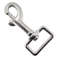 China 304 316 Stainless Steel Square Ring Single Head Fixed Eye Snap Hook - 10-50mm Ring Size, 50-200mm Length for sale