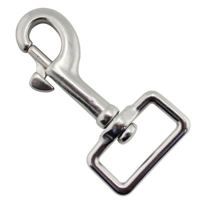 China 304 316 Stainless Steel Rigging Hardware Square Ring Single Head Fixed Eye Snap Hook for sale