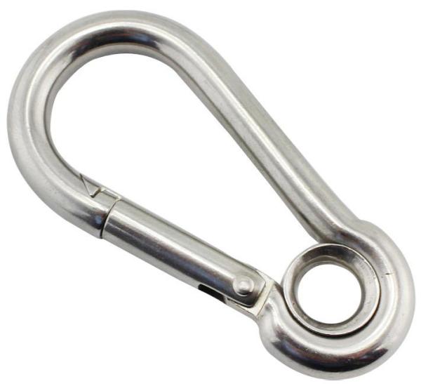 Quality Strength Spring Buckle 316 Stainless Carabiner With Ring Rust Resistance for sale