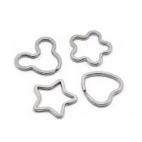 China Compact DIY Keychain Flat Key Rings Stainless Steel Durable 50mm for sale