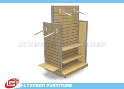 Cina OEM quattro - Banchi di mostra di Slatwall del MDF/metallo del lato per la presentazione dell'indumento in vendita