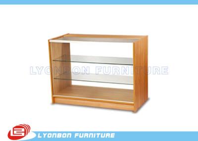 China MDF Full Vision Glass / Wooden Shop Cash Counter 3 Layers For Cash Payment for sale