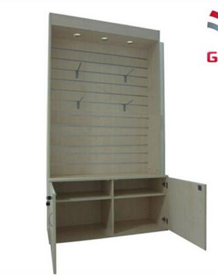 China Wooden Slatwall Display Cabinet Wood Display Cabinets For Clothes for sale