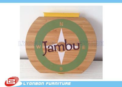 China OEM Circle Hangable Wood Engraving Logo Printing , Wooden Logo / Plaques for sale