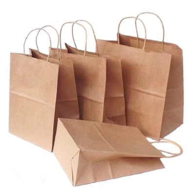 China Custom Brown Kraft Paper Pouch Bag Pastry Packaging Carry Out for sale