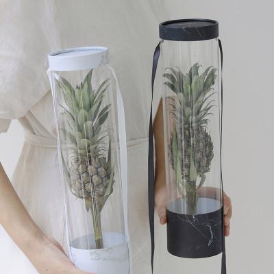 중국 4c 오프셋 인쇄 둥근 카드보드 사용자 지정 PVC 투명한 창문 실린더 꽃 판매용