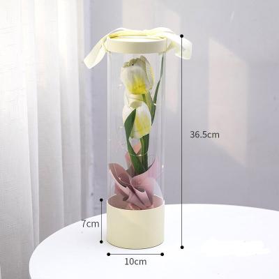 중국 4c 오프셋 인쇄 둥근 카드보드 사용자 지정 PVC 투명한 창문 실린더 꽃 판매용