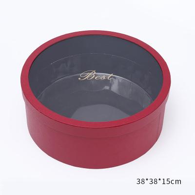 Китай Ручной сделанный круглый золотой штампованный фруктовый цветочный ящик с прозрачным окном Другие Тип ящика продается