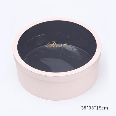 Китай Ручной сделанный круглый золотой штампованный фруктовый цветочный ящик с прозрачным окном Другие Тип ящика продается