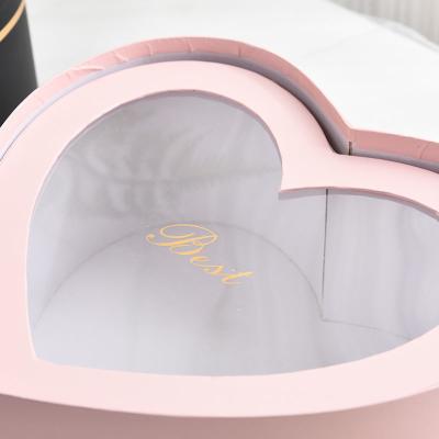 중국 자신의 로고와 맞춤형 심장 모양 투명한 창문 꽃 상자 개인화 상자 판매용