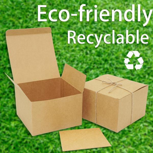 Quality Recycled Paper Kraft Cardboard Gift Boxes 6x6x4 Inch For Bakery Cupcake for sale