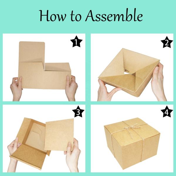 Quality Recycled Paper Kraft Cardboard Gift Boxes 6x6x4 Inch For Bakery Cupcake for sale