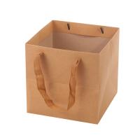 Quality Recyclable Square Brown Kraft Paperboard Boxes Packaging Bags For Flower for sale