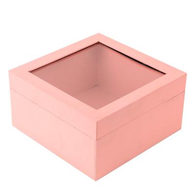 Китай Напечатанные на заказ жесткие коробки роскошные квадратные цветные бумажные цветочные подарочные коробки с прозрачным окном продается