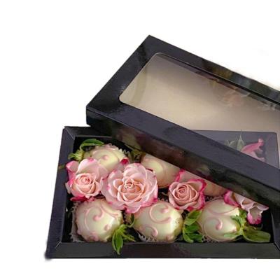 China Geschenk Zwarte gemengde lege chocolade geschenkdozen Verpakking met raam OEM Te koop