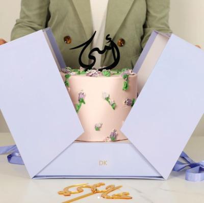 China Verrassing taart Bloem Chocolade Roos Verpakking Papier Karton Stijve verjaardag cadeau doos Te koop