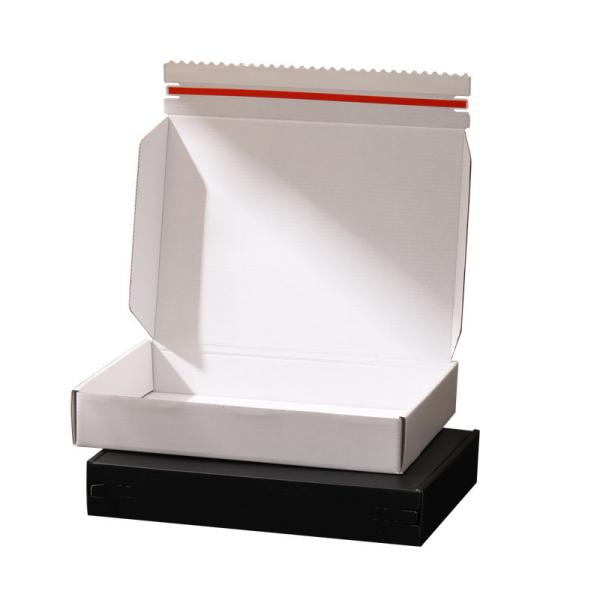 Quality Logo Printed Black Paper Zip Detachable Parcel Shipping Mailer Box Packaging for for sale
