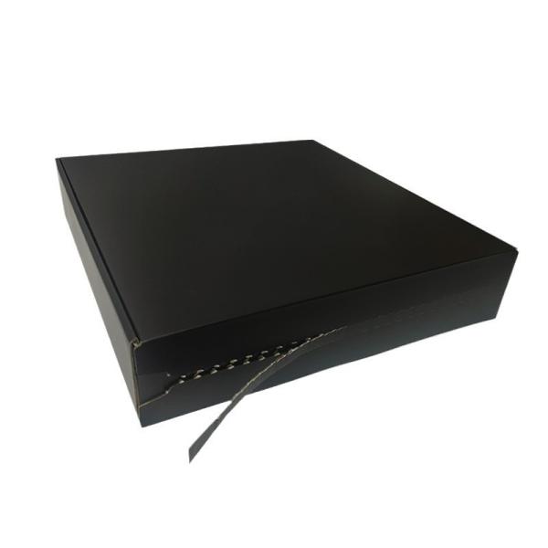 Quality Logo Printed Black Paper Zip Detachable Parcel Shipping Mailer Box Packaging for for sale