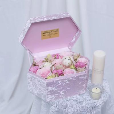 China Hexagonaler Karton-Papierkarton für Rosen und Eisblumen 28*17*14cm oder benutzerdefinierte Größe zu verkaufen