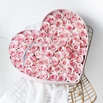 China Rigid Paperboard Gift Boxes Matt Black Rose Packaging Florist Bouquet Box for sale