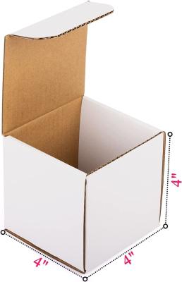 China 4x4x4 Custom Kraft Mailers White Indestructo Shipping Boxes For Small Business for sale